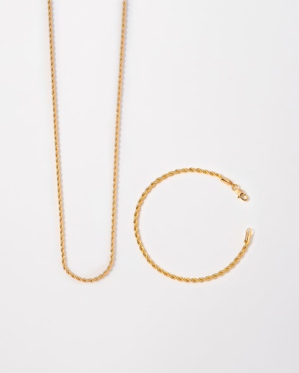Combo Lazo, Cadena + Pulsera en oro laminado 18k para Caballero ...